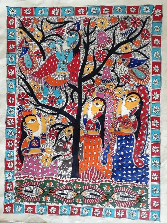 Madhubani~History, Themes And Characteristics | Madhubani painting