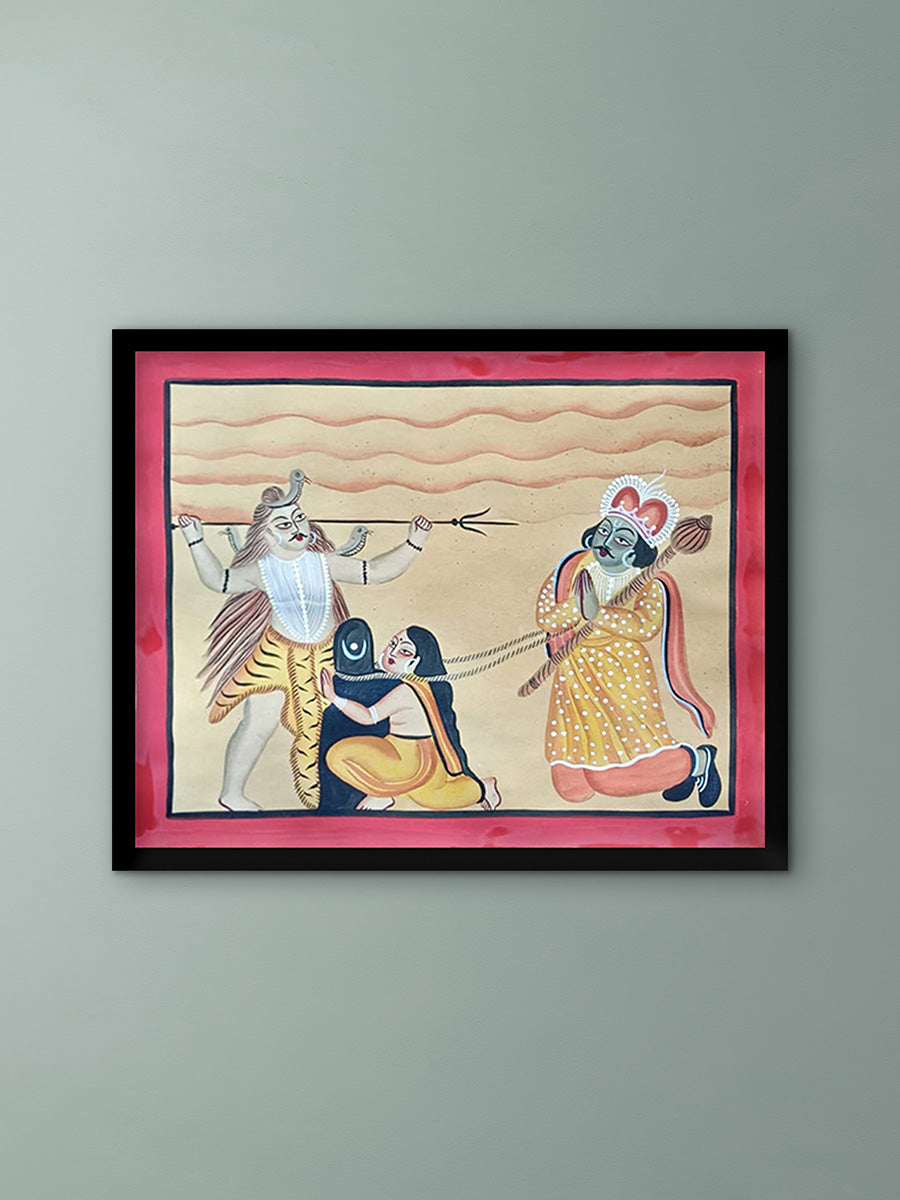 Shop Handmade Markandeya and Lord Shiva in Kalighat Artwork