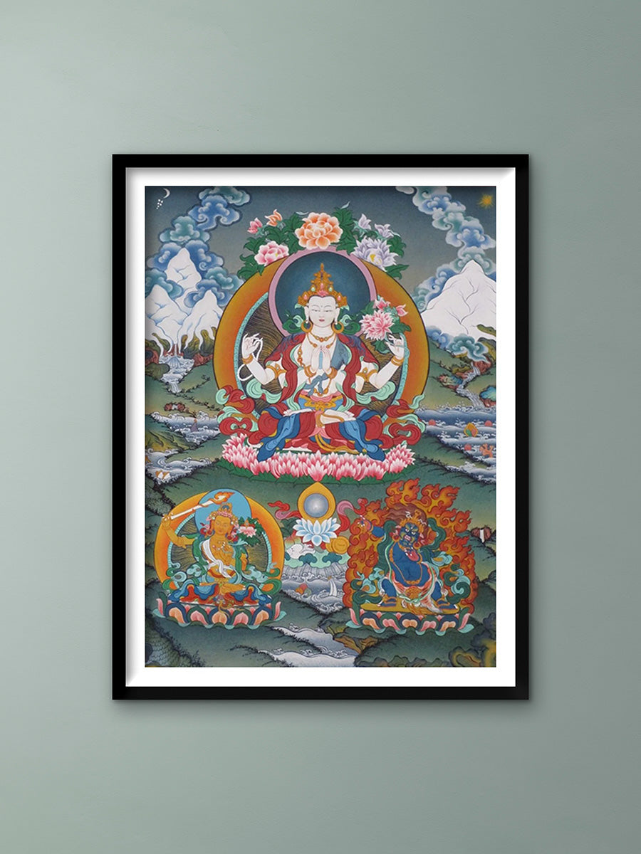 Buy Three Supreme Gods Thangka Painting | Available Online
