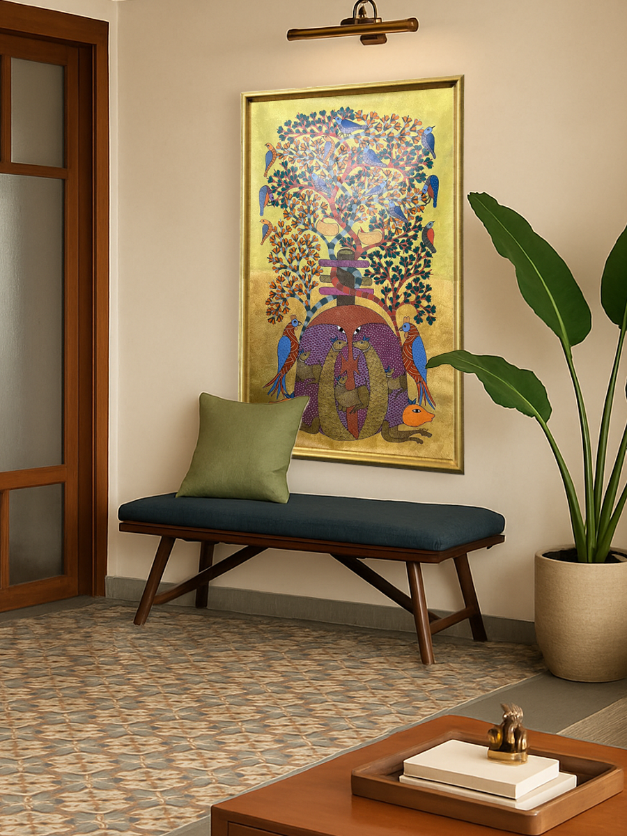 Bada Dev in Gond Painting Online | Traditional Gond Art For Sale