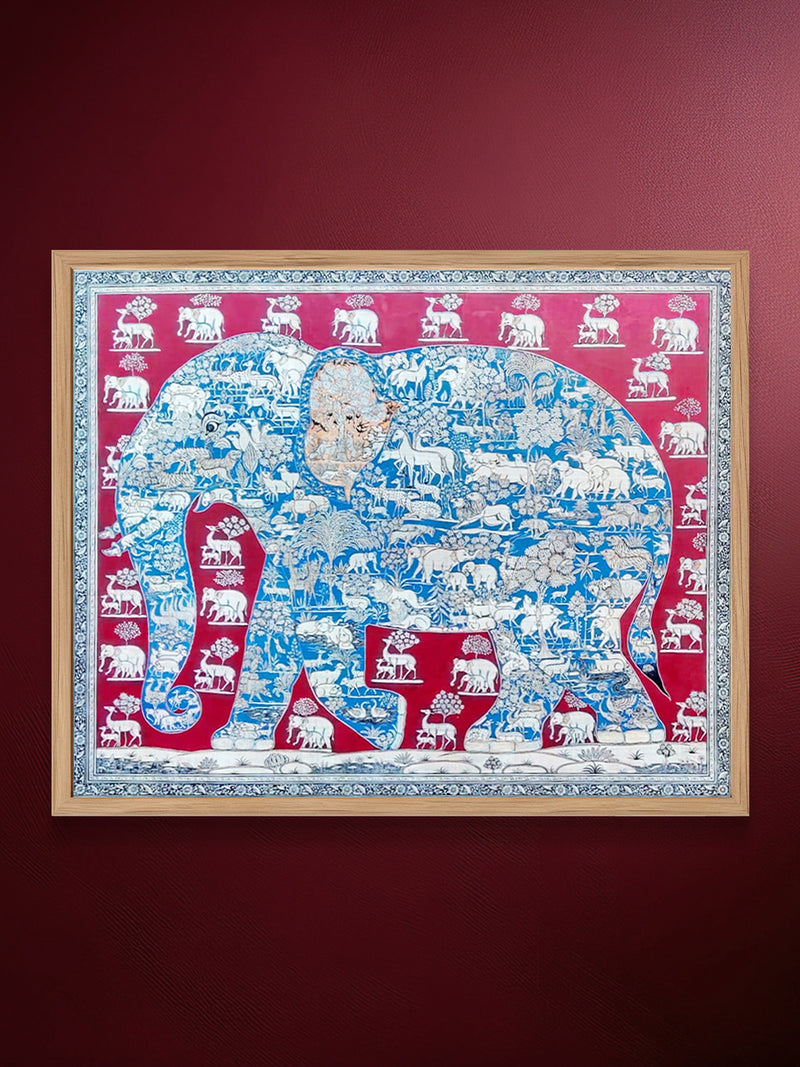 Buy Cosmic elephant in Pattachitra Paintings | Traditional Indian Wall Art