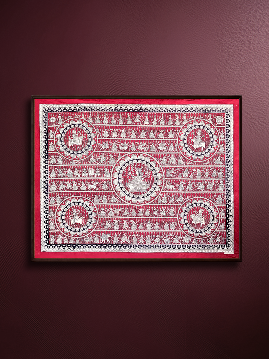 Buy Vahanvati Mata Under Tree Of Life Mata Ni Pachedi | Indian Wall Art ...