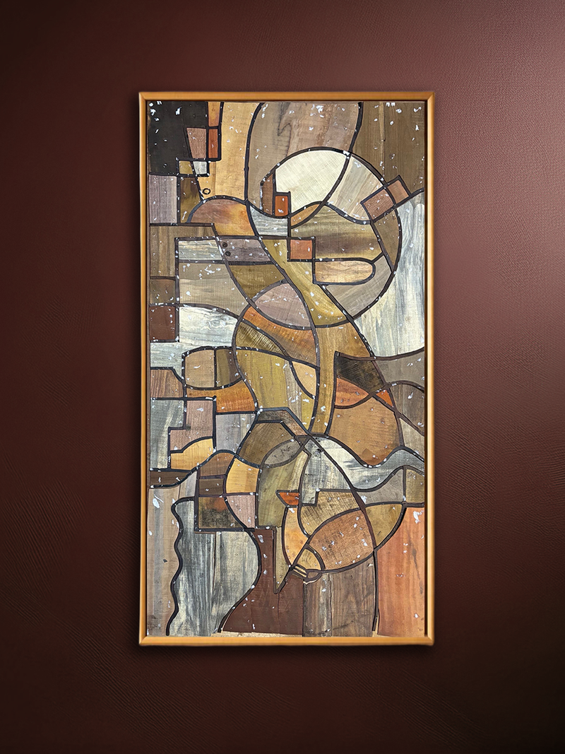 Buy Fragmented Continuum in Abstract Wood Inlay by Mohan Kumar
