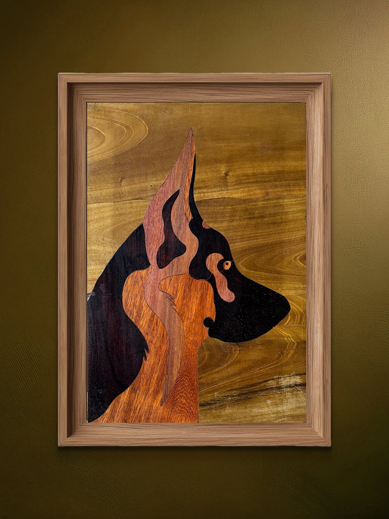 Buy German Shepherd in profile in Wood Inlay by Mohan Kumar