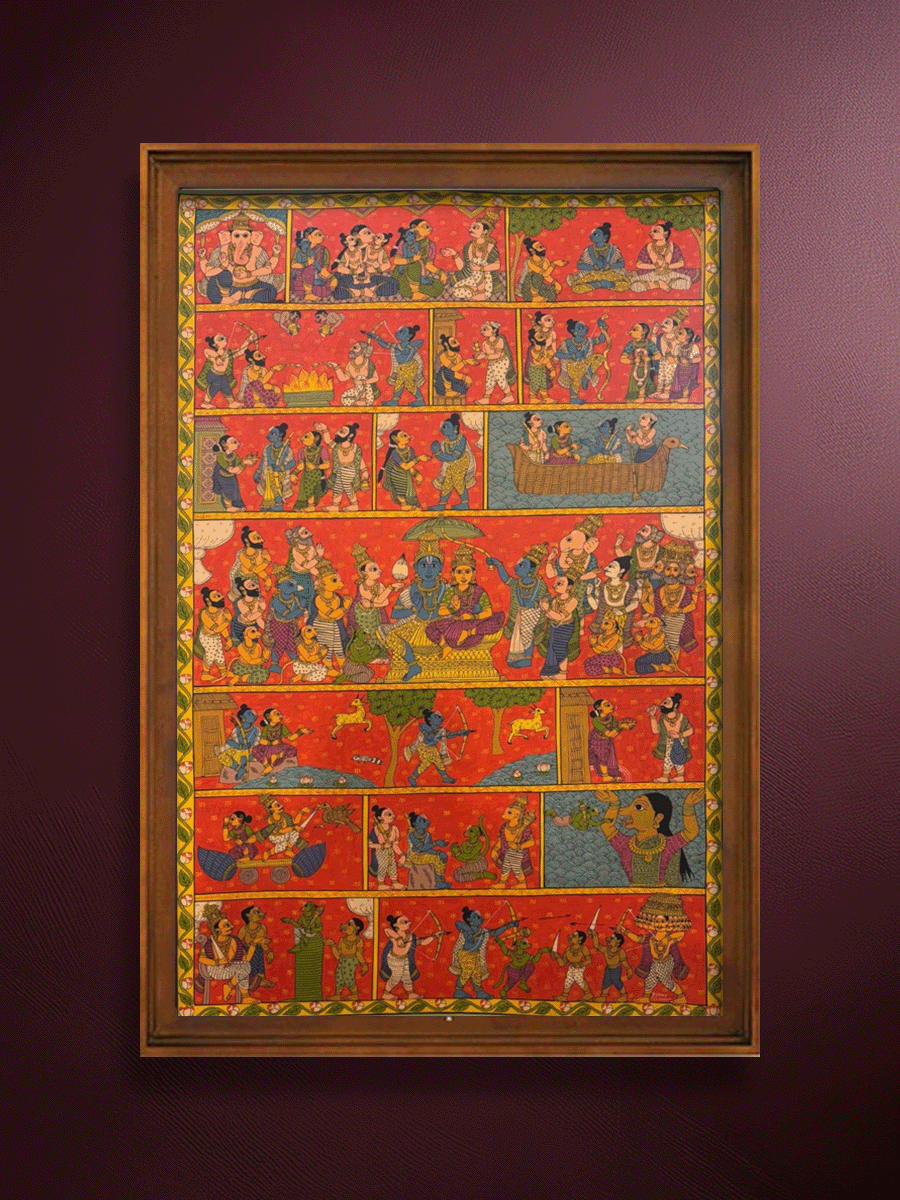 Buy Cheriyal painting of Ramayana | Traditional Indian art