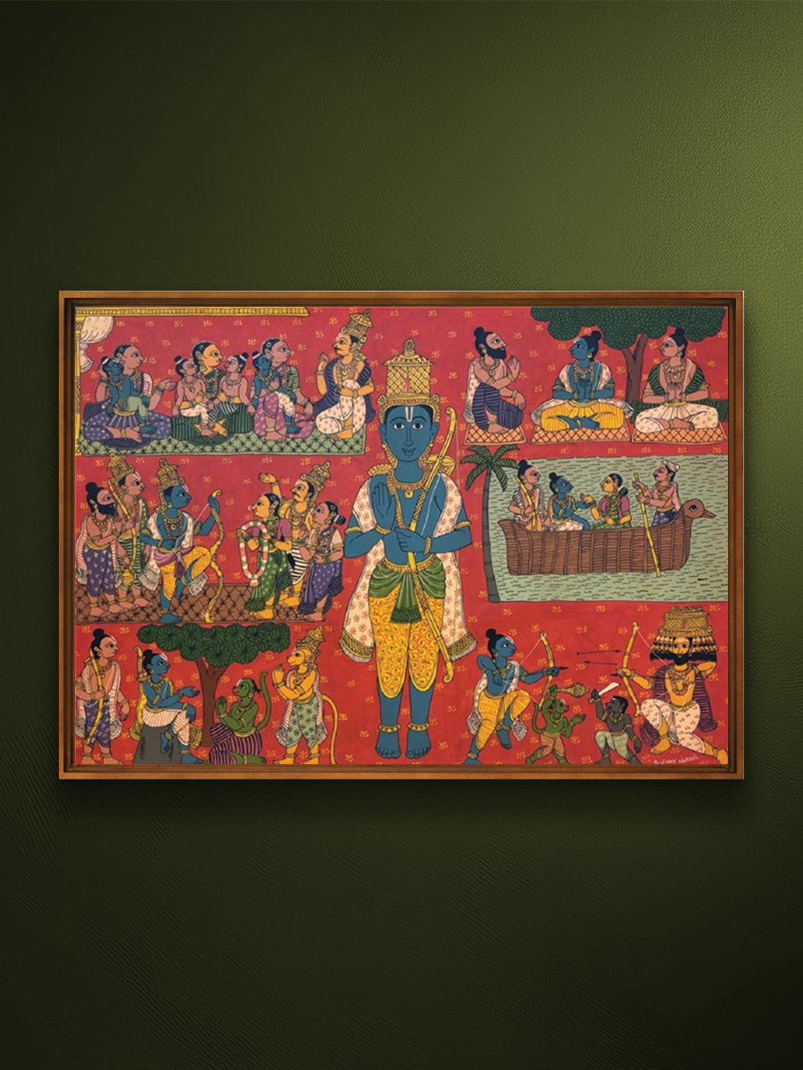 Buy Cheriyal painting of Tales of Ramayana | Traditional Indian art
