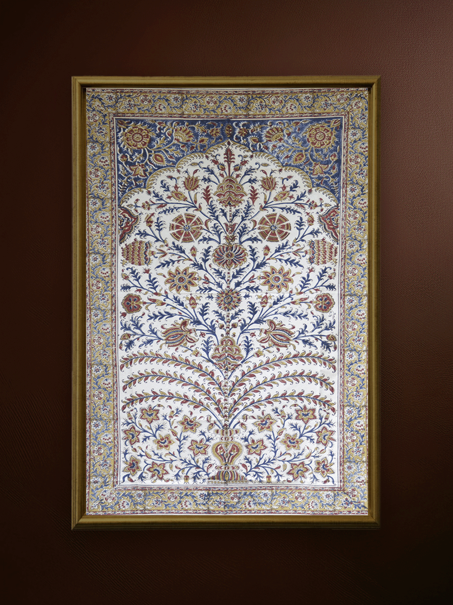 Tree of Life with floral motifs in Machlipatnam Kalamkari Painting