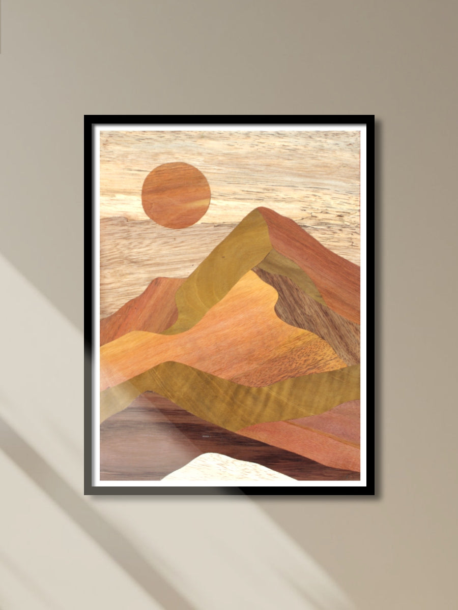 Handcrafted Landscape Painting In wood Inlay Art