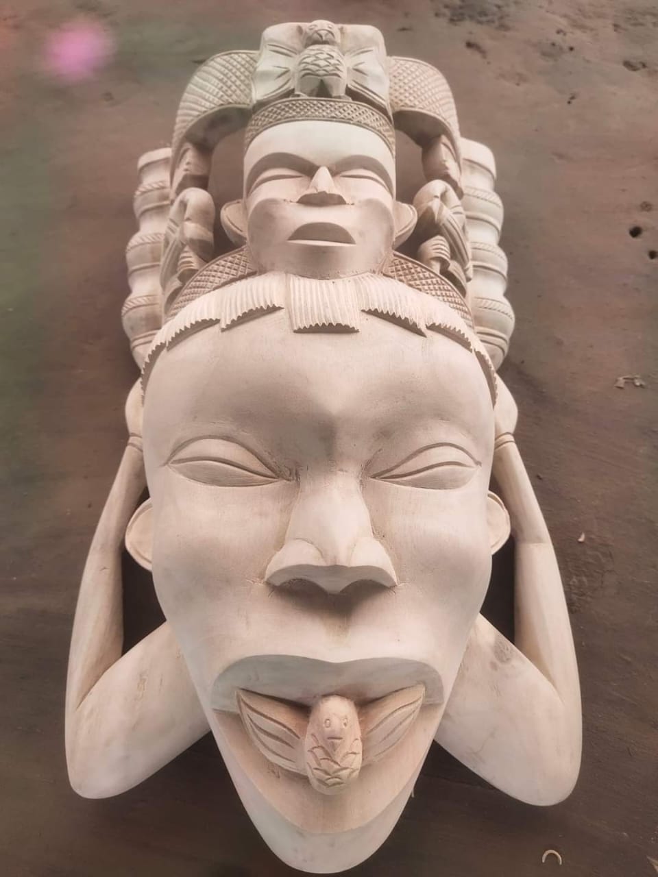 Traditional Home Decor: Two Faces in Gomira Mask