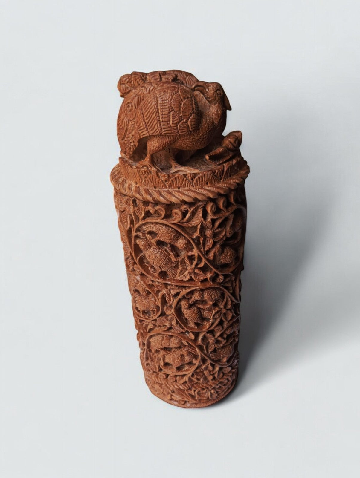 Handcrafted Wooden Bird Stand In Wood Carving