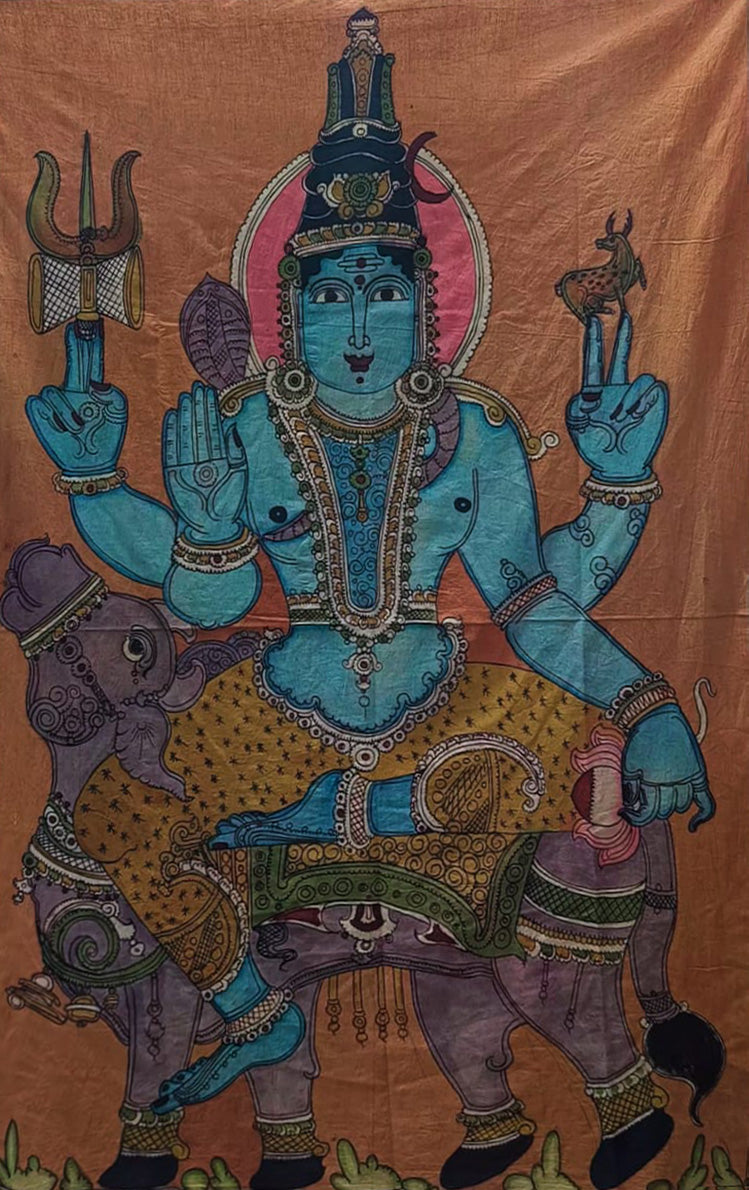 Buy Handmade Kalamkari Lord Shiva Artwork Painting Online Buy Handmade Kalamkari Lord Shiva Artwork Painting Online