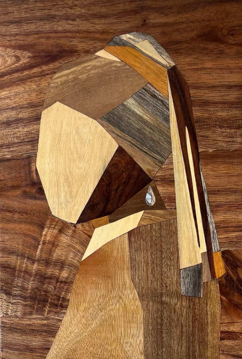Buy Echo of a Pearl in Abstract Wood Inlay by Mohan Kumar