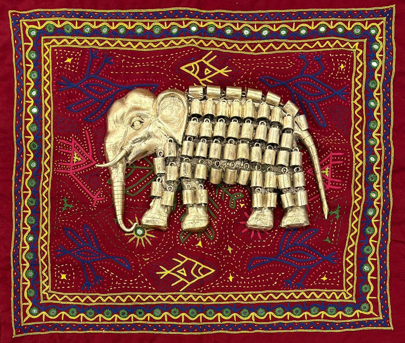 Shop Elephant in Dokra with Kutch Applique | Hand-Stitched Design