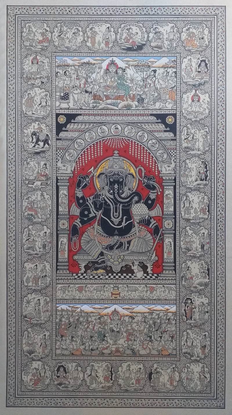 Buy Ganesha in Pattachitra Paintings | Traditional Indian Wall Art