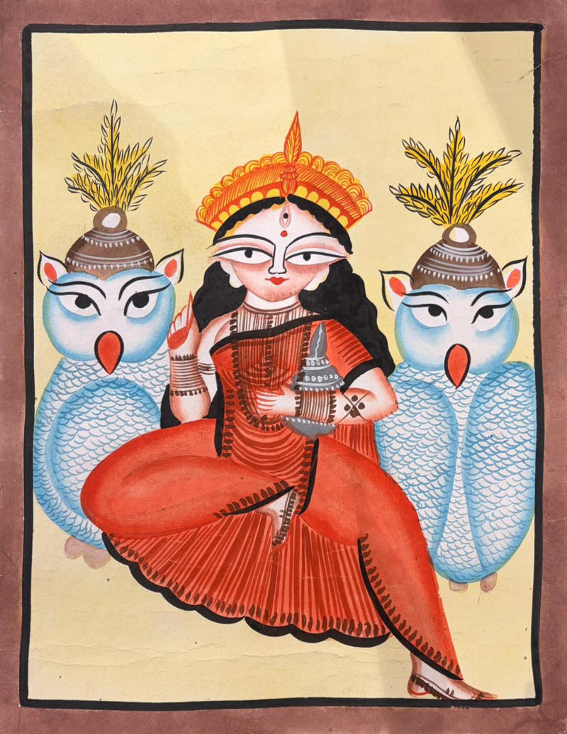 The Lakshmi in Kalighat Artwork