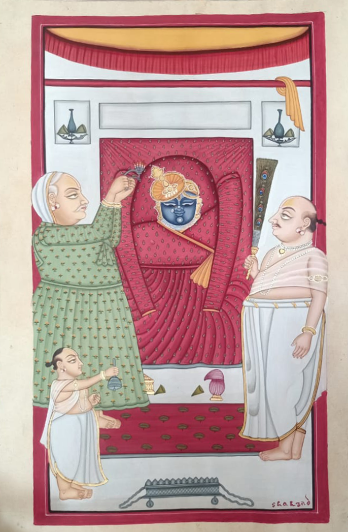 Traditional Pichwai Paintings Shrinathji: Winter Shringar