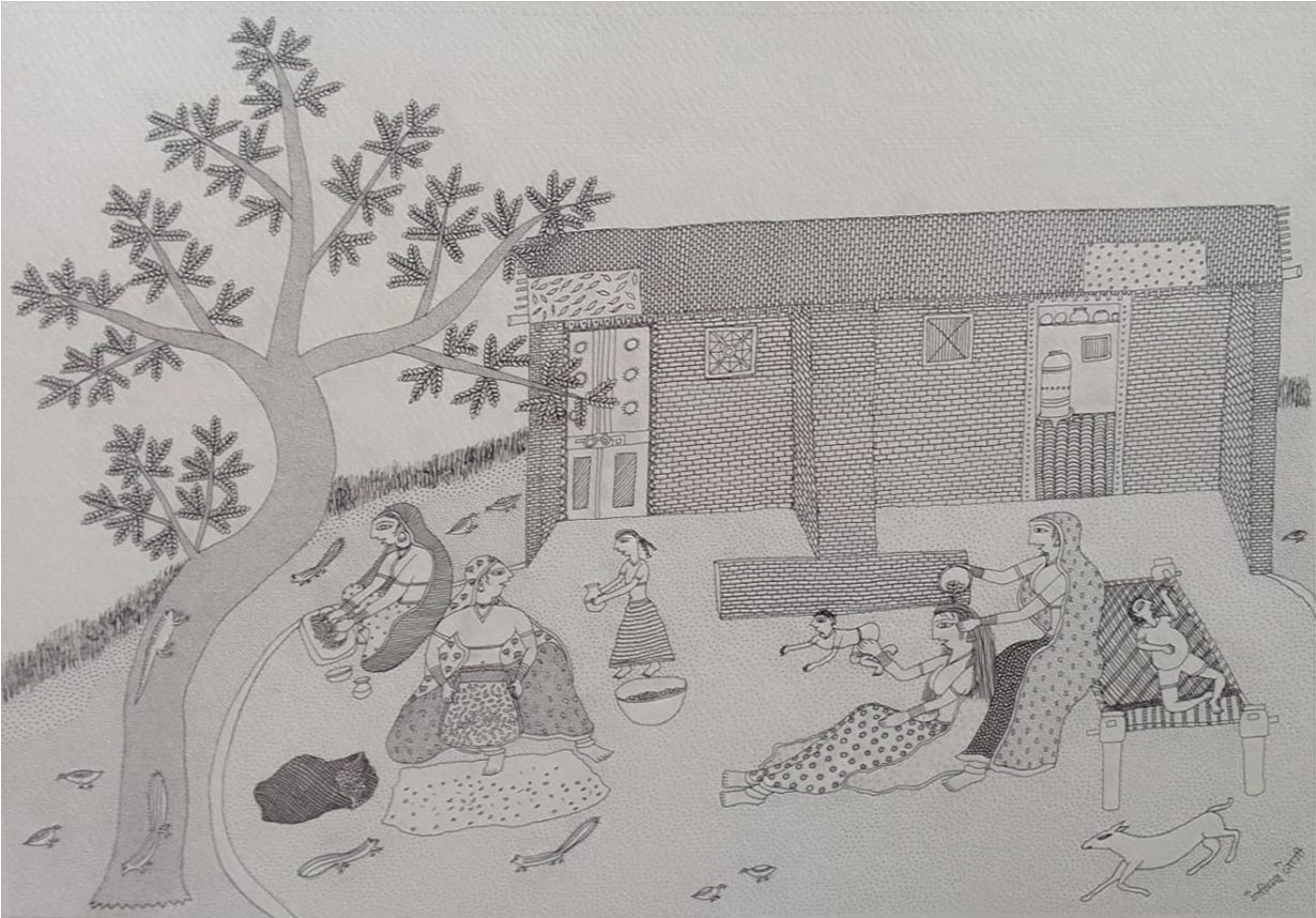 Jogi Art Depicting Village Life