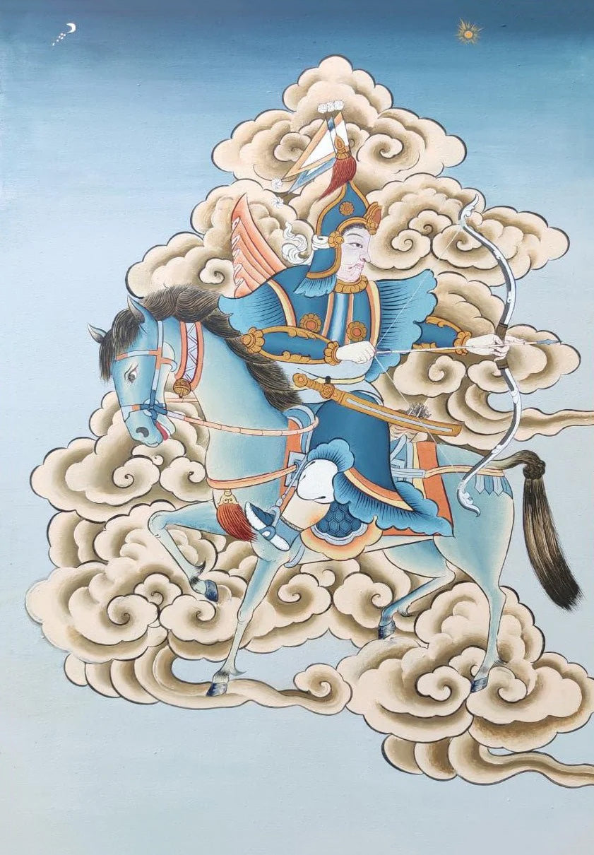 The Warrior Thangka Painting for Sale | Authentic Tibetan Art