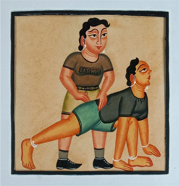 Buy Authentic Handpainted Workout Painting in Kalighat Art Online