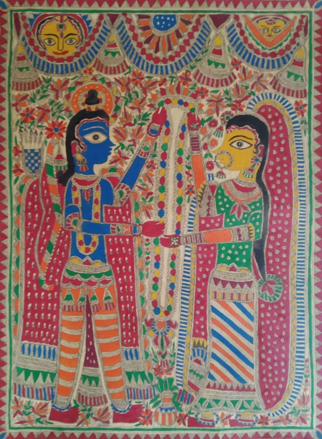 Shubh Vivah Of Ram Sita In Madhubani \Mithilia Painting