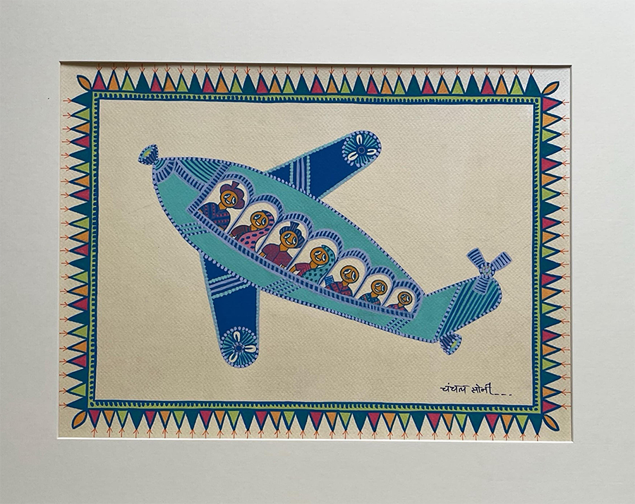 Buy The Take Off : Airplane In Pithora Art | Handmade Art For Sale