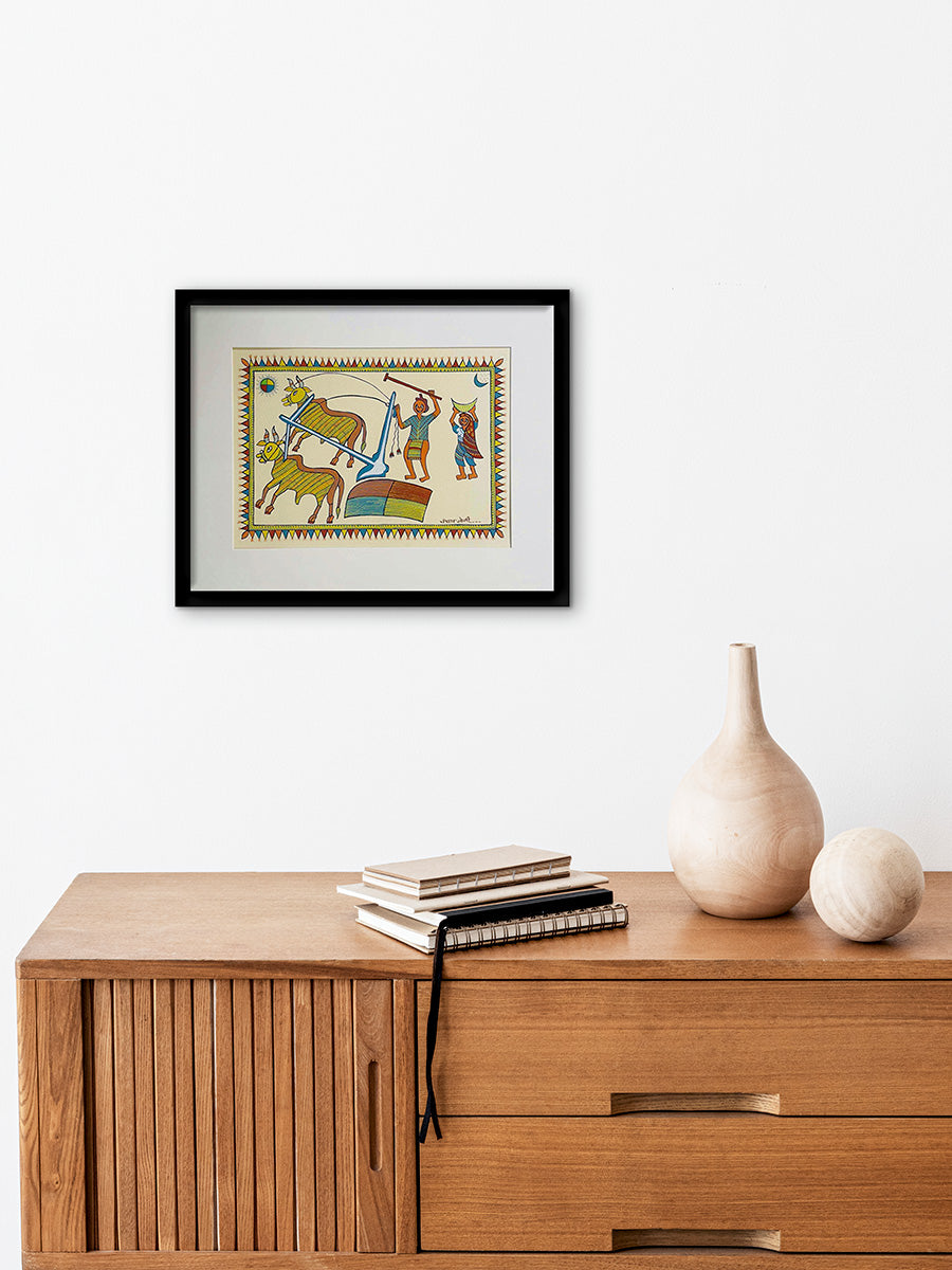 Buy Farmer Life in Pithora Art by Chanchal Soni Farmer Online