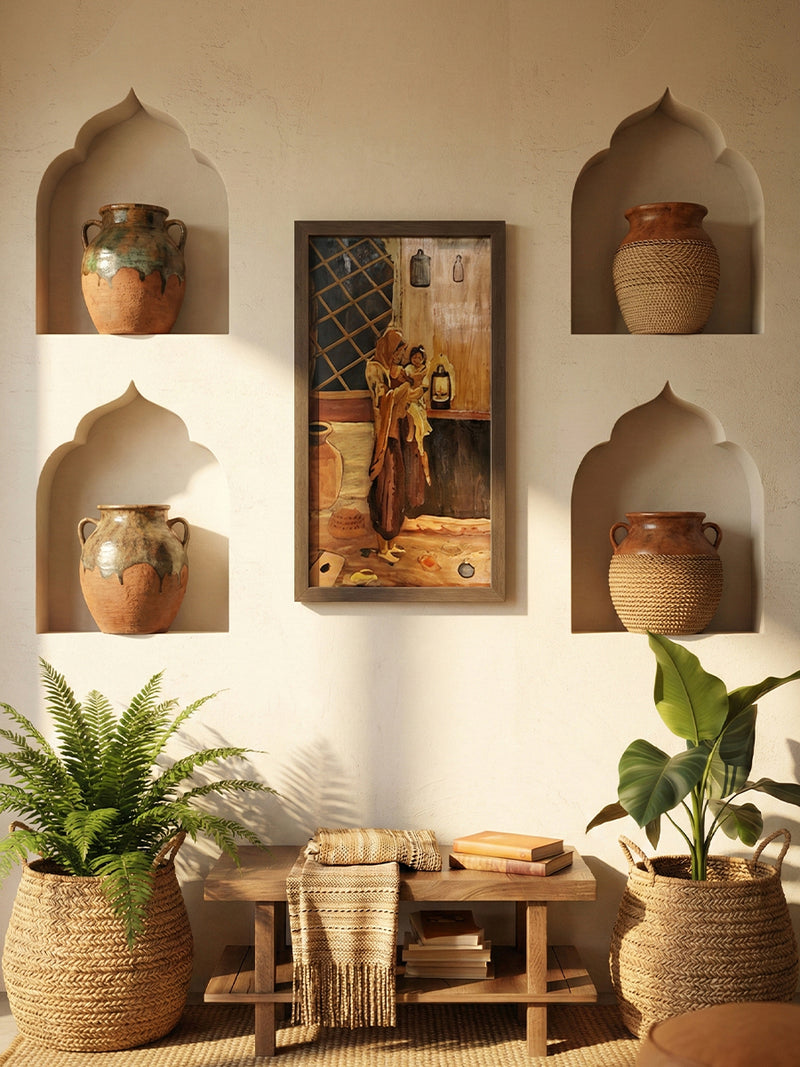 Buy A monther's sanctuary in Wood Inlay-Hand painted for Sale