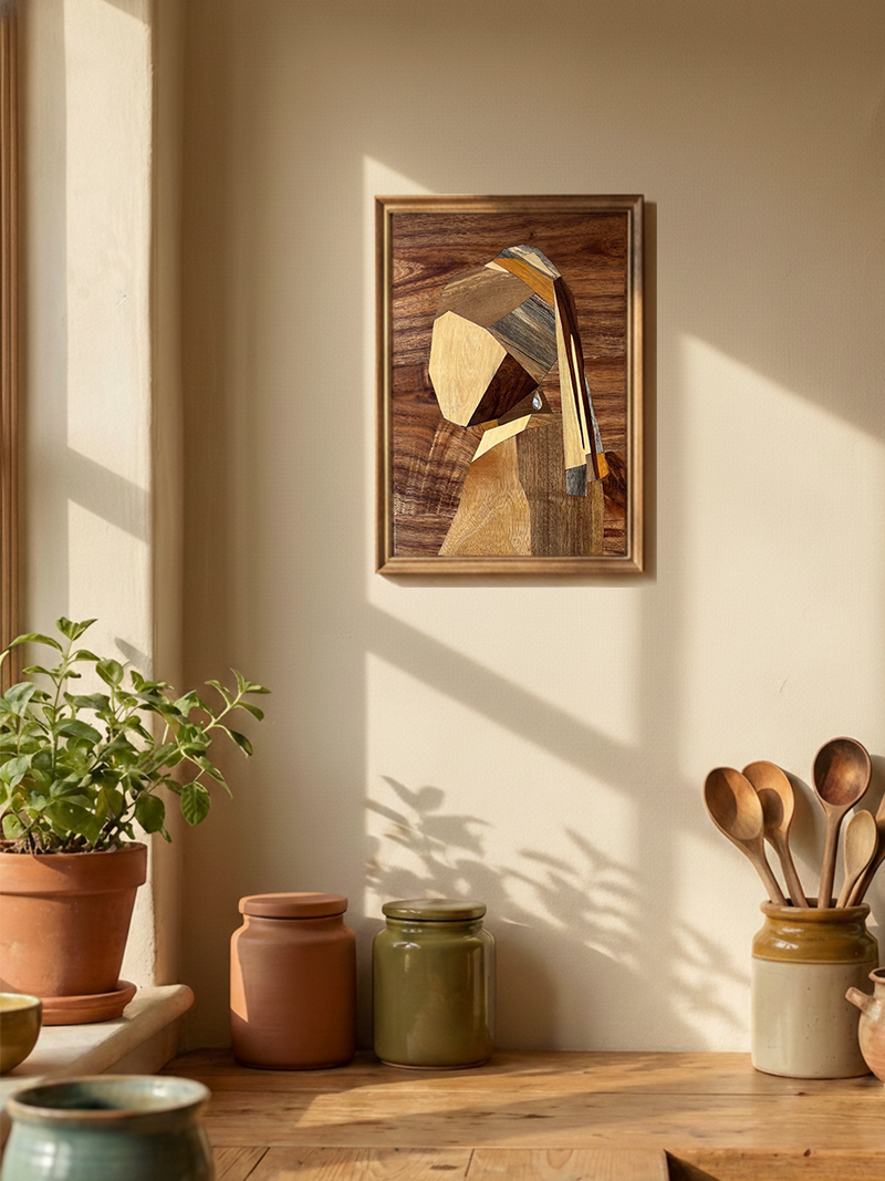 Buy Echo of a Pearl in Abstract Wood Inlay by Mohan Kumar