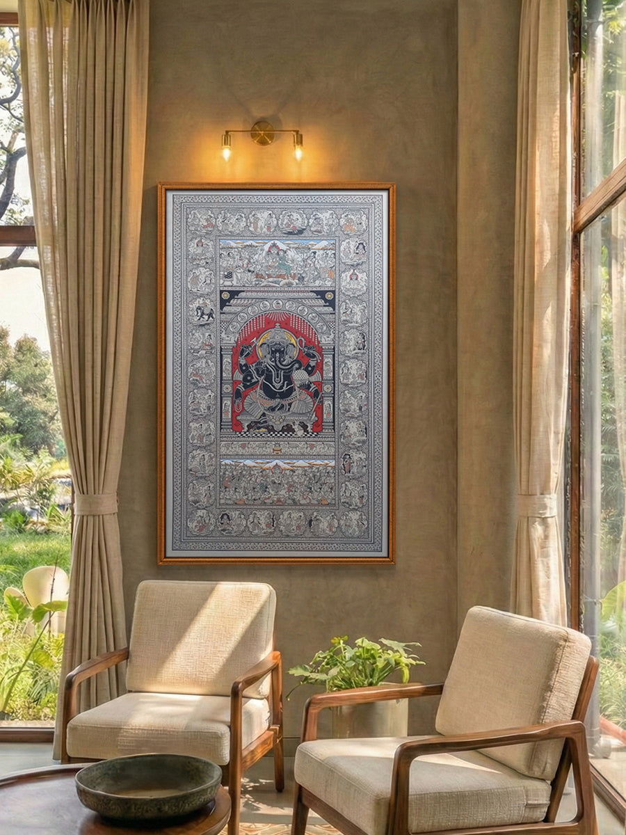 Buy Ganesha in Pattachitra Paintings | Traditional Indian Wall Art