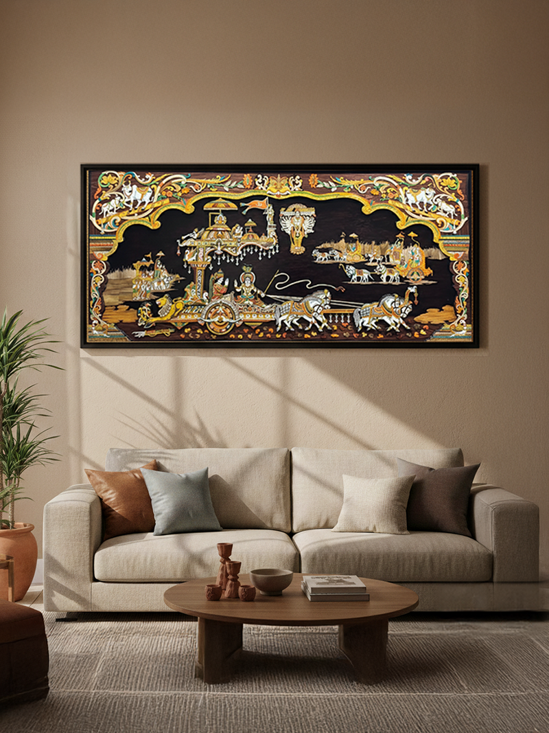 Buy Gita Updesha in Wood Inlay by Mohan Kumar