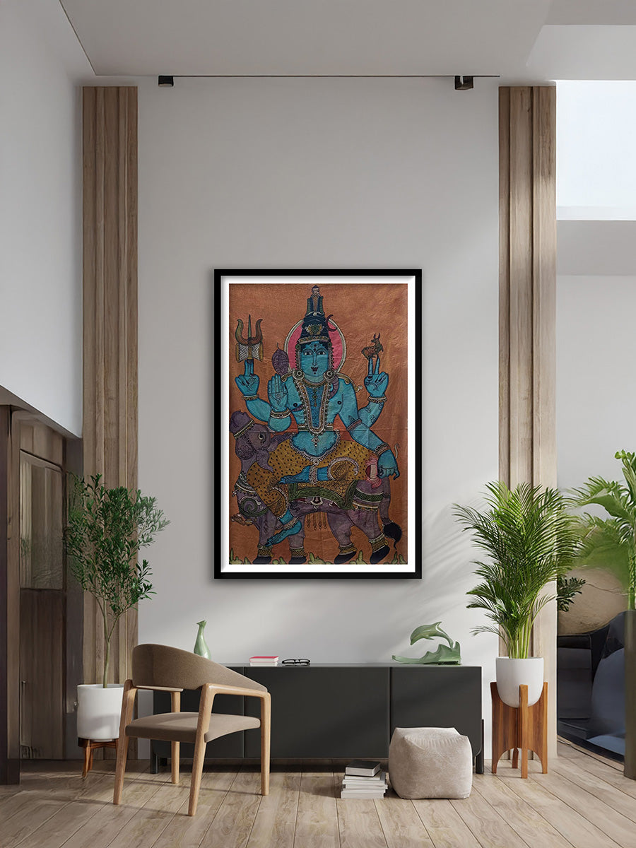 Buy Handmade Kalamkari Lord Shiva Artwork Painting Online