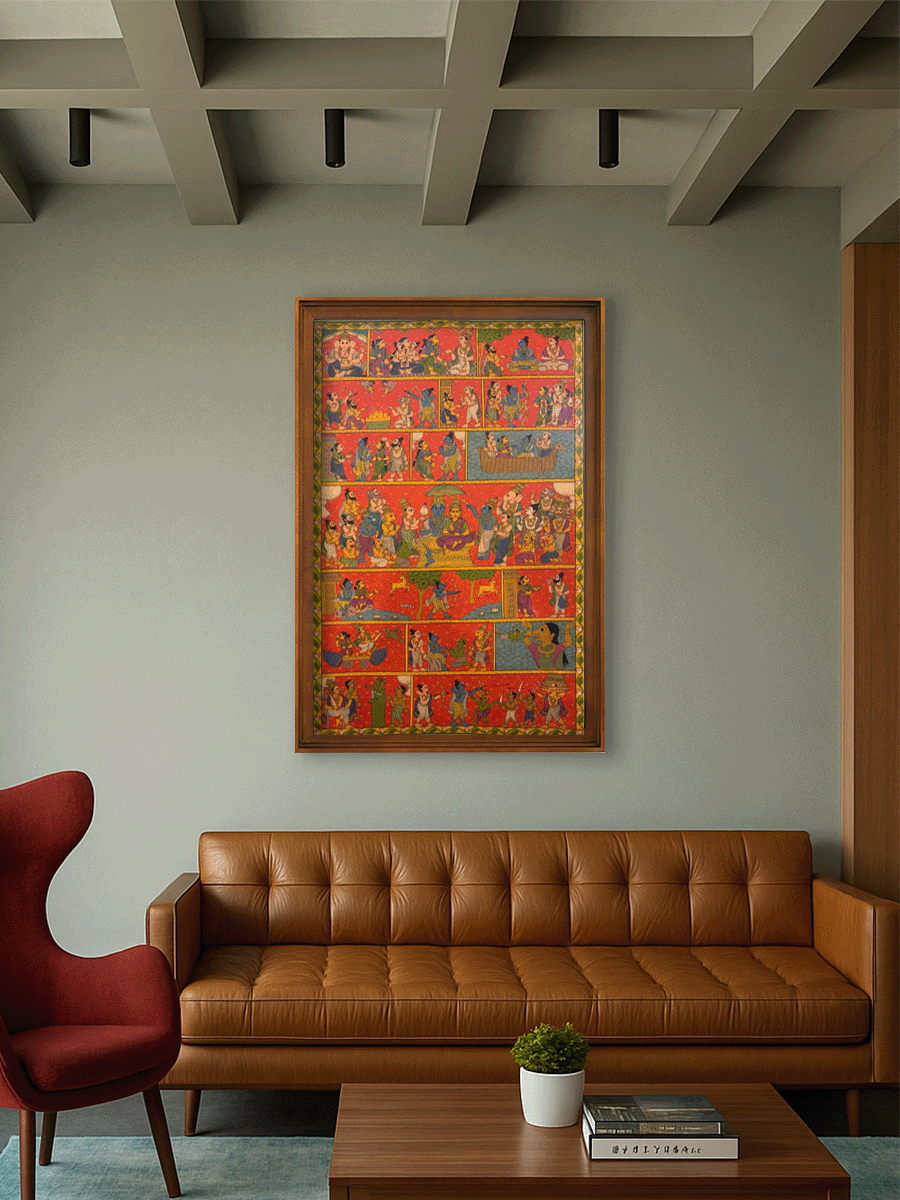 Buy Cheriyal painting of Ramayana | Traditional Indian art
