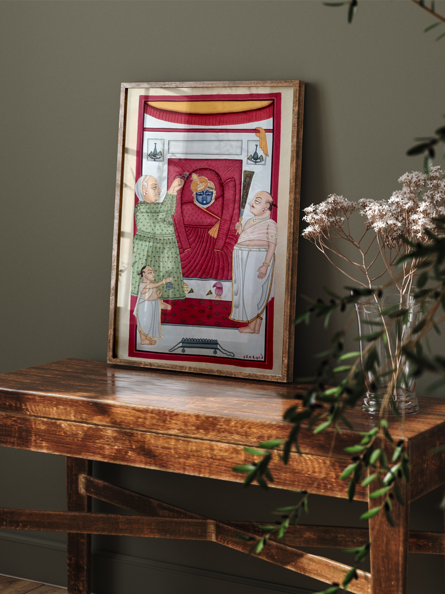 Traditional Pichwai Paintings Shrinathji: Winter Shringar