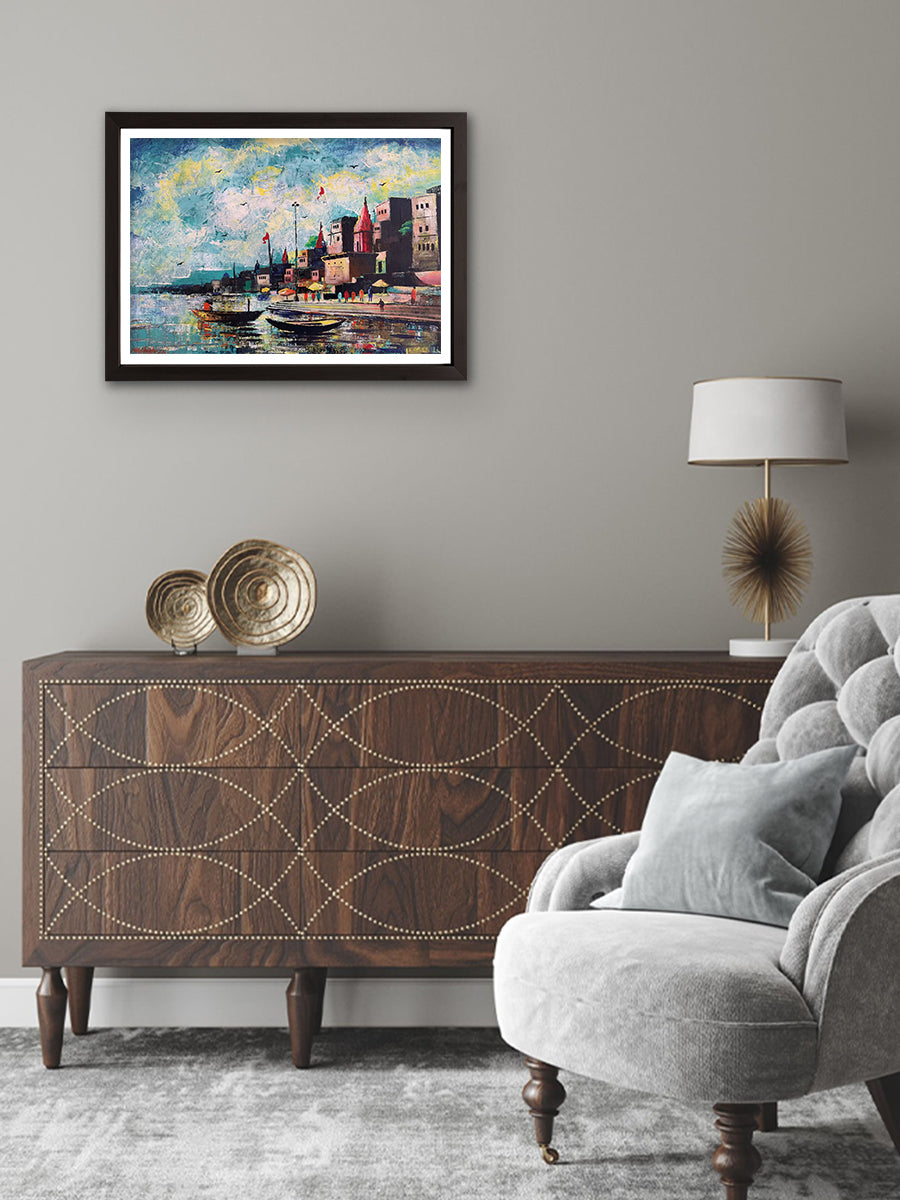 Buy Varanasi Ghat in Acrylic Art Online