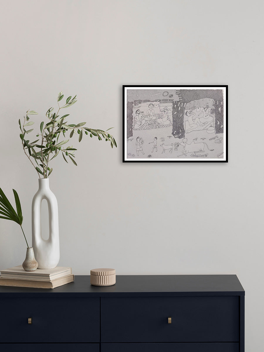 Indian Rural Folk Painting In Jogi Art