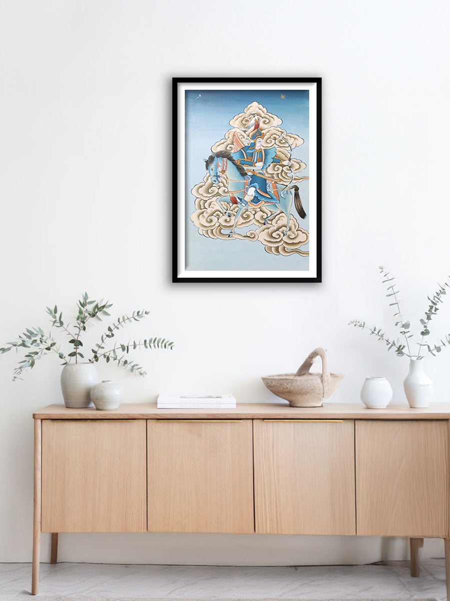 The Warrior Thangka Painting for Sale | Authentic Tibetan Art