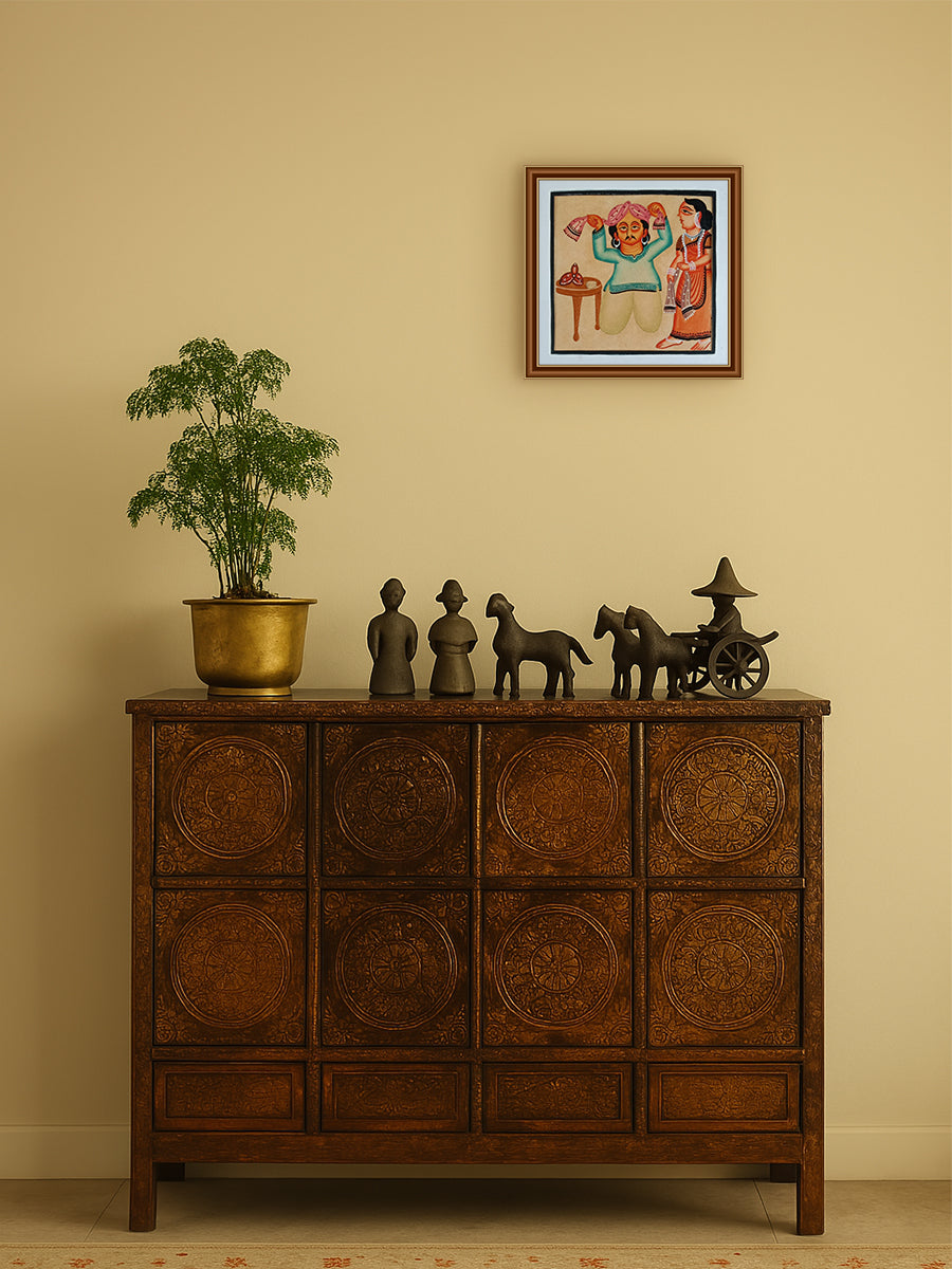 Buy Handpainted Babu and Babi Painting in Kalighat Art Online