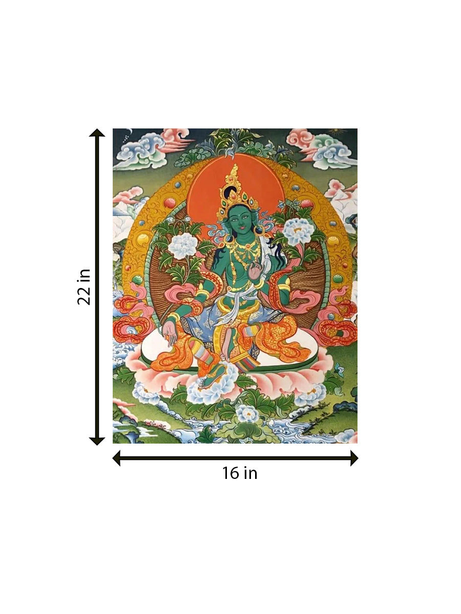 Green Tara Devi Thangka Painting | Available for Purchase