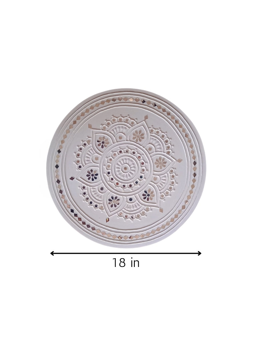 Buy Floral Mandala Lippan in Lippan| Traditional Mud and Mirror Wall Décor