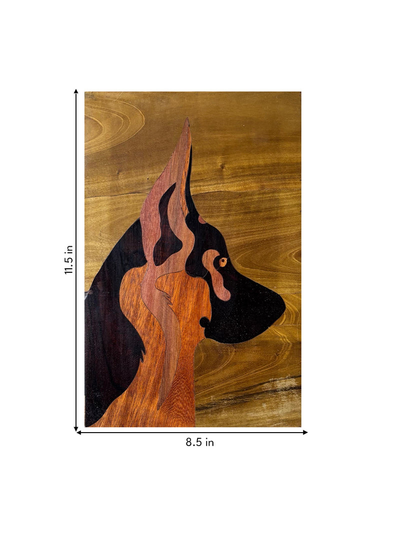 Buy German Shepherd in profile in Wood Inlay by Mohan Kumar