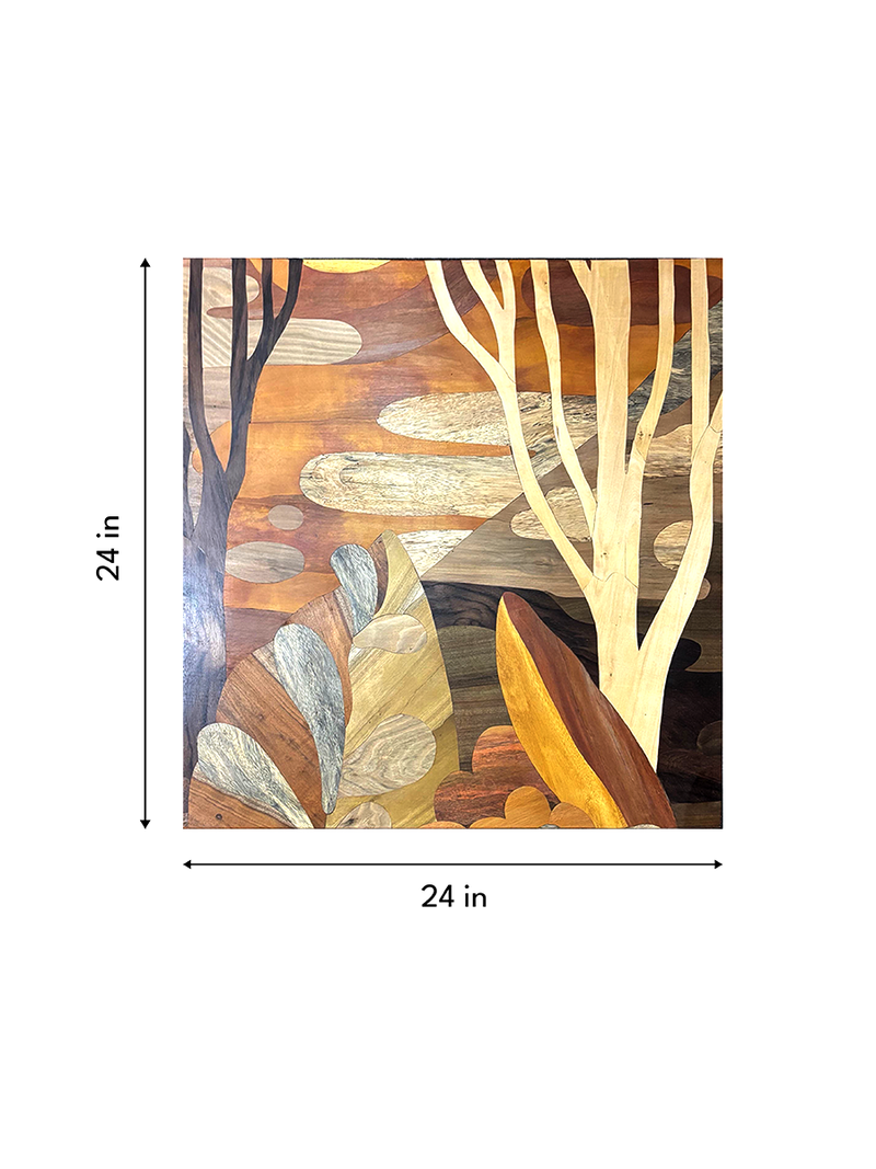 Buy Quiet Grove in Abstract Wood Inlay by Mohan Kumar