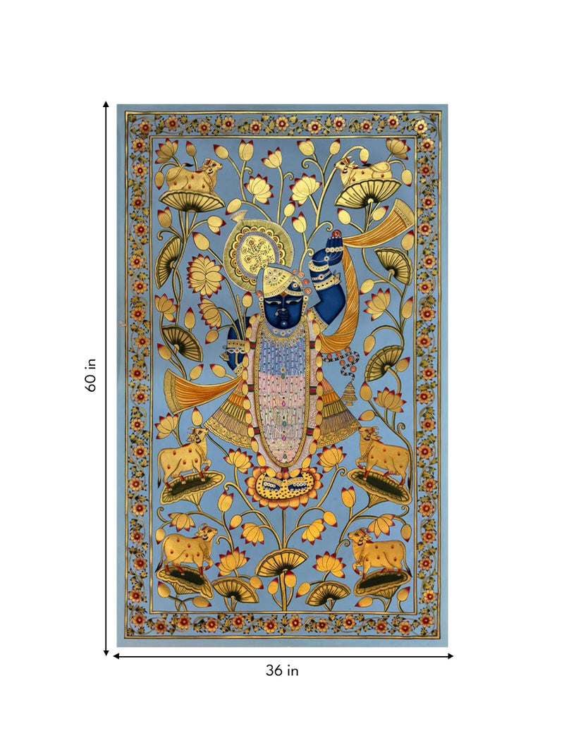 Shrinathji in Golden Bloom in Pichwai Painting Online
