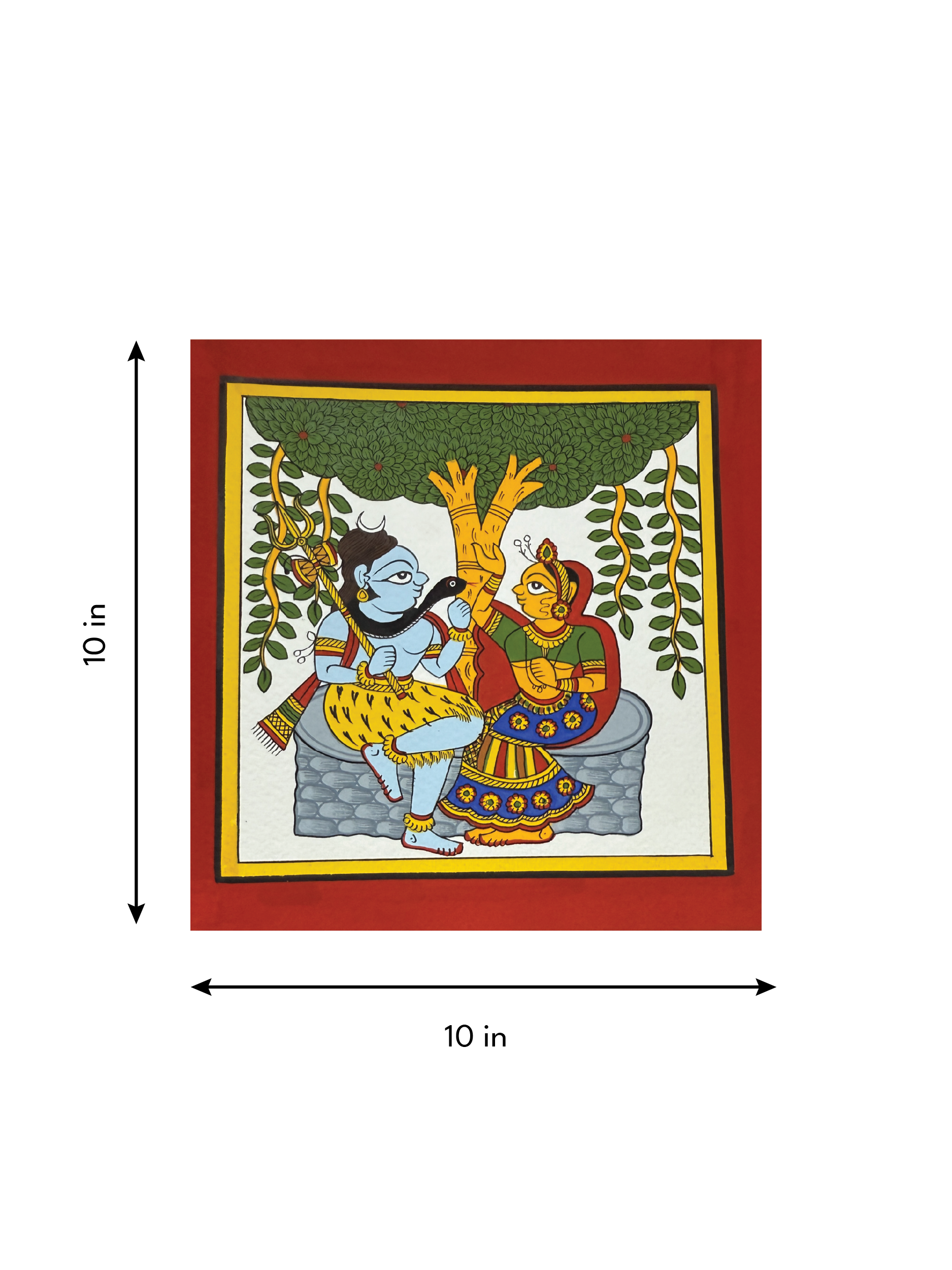 Buy Lord Shiva and Goddess Parvati Under The Sacred Tree in Phad ...