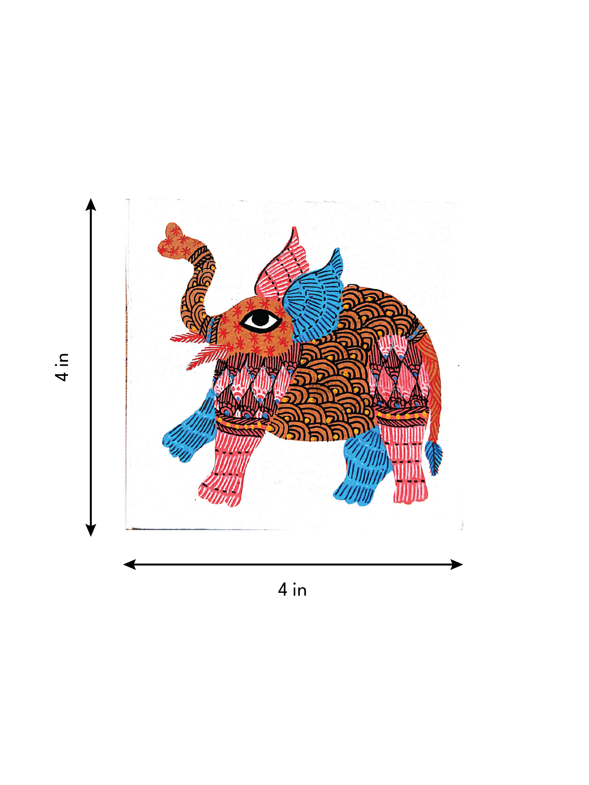 Buy Elephant in Gond Art – Handmade Traditional Art