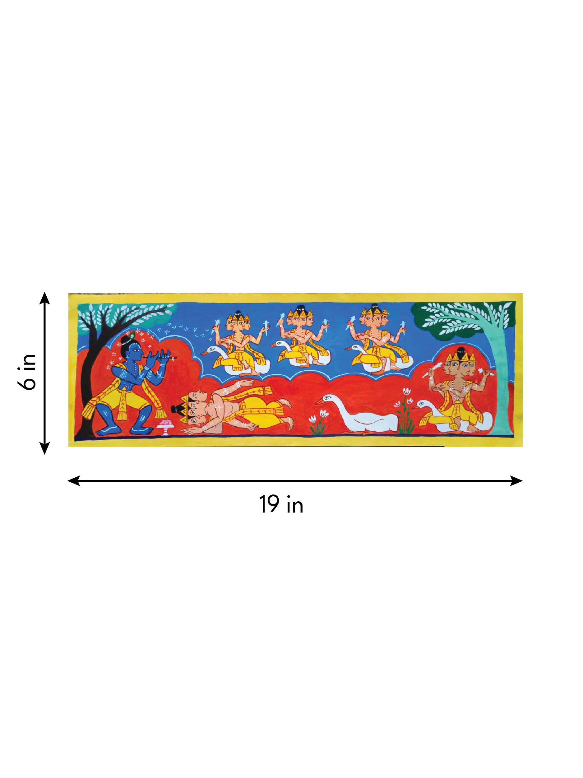 Buy Handmade Lord Brahma worshipping Lord Krishna in Manuscript Art of ...