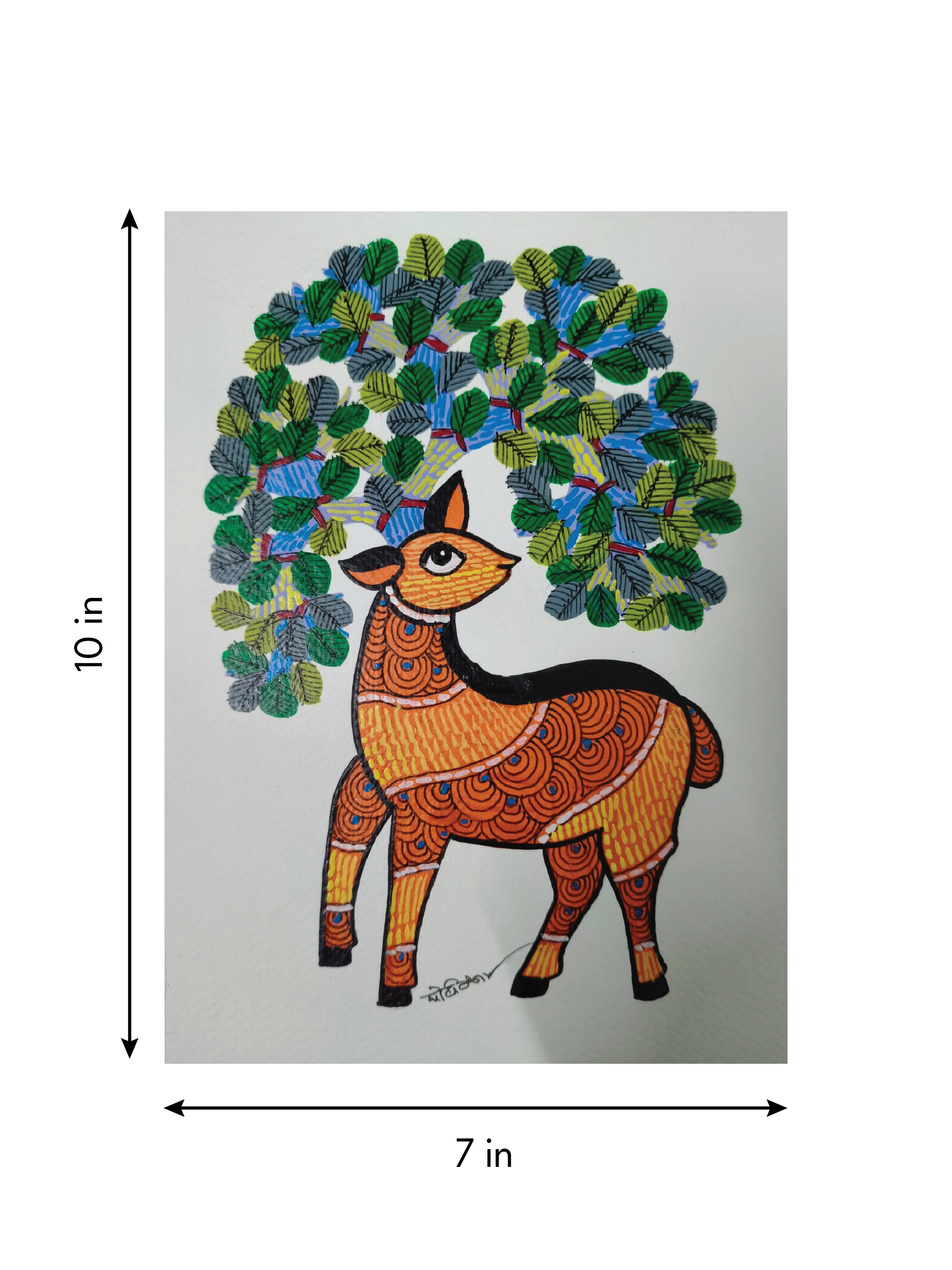 Buy Tree and the Deer in Gond Art Online