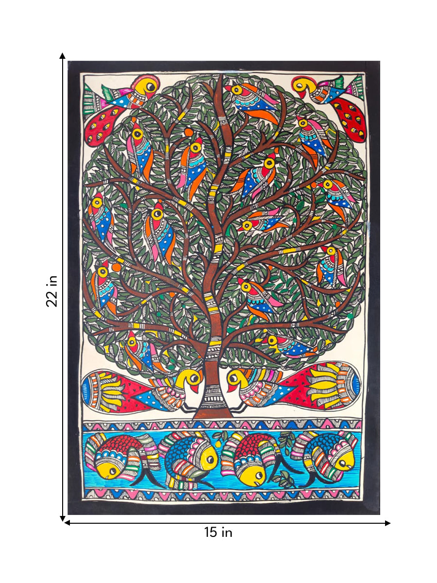 Tree of life in Madhubani Painting for sale