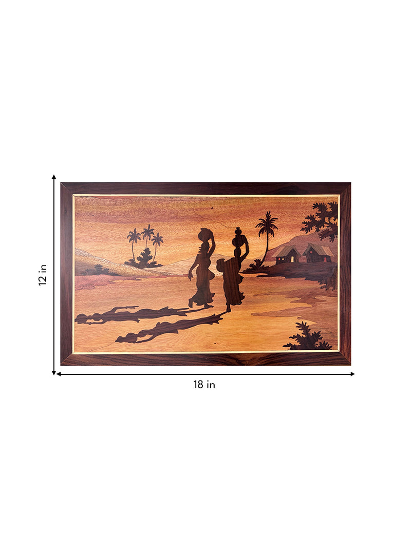 Buy Village Silhouettes in Wood Inlay by Mohan Kumar