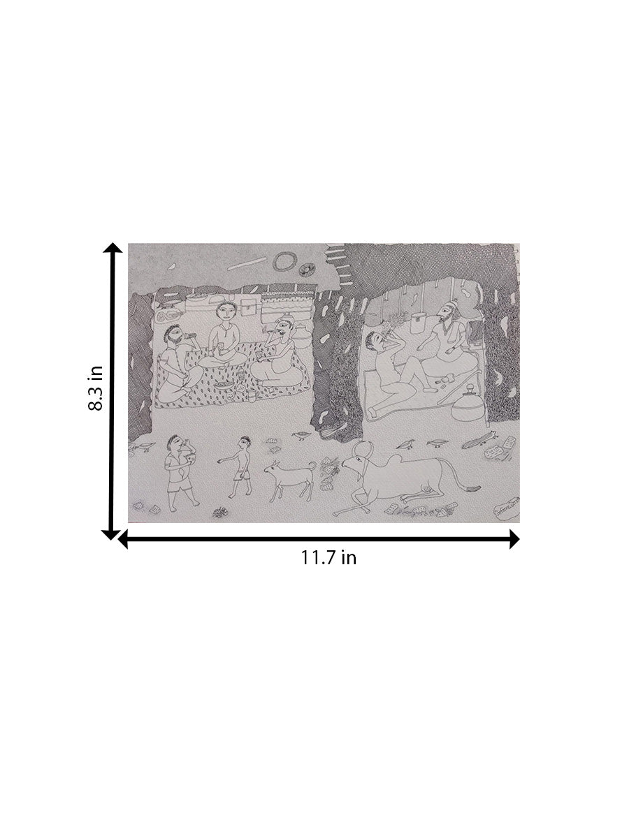 Indian Rural Folk Painting In Jogi Art