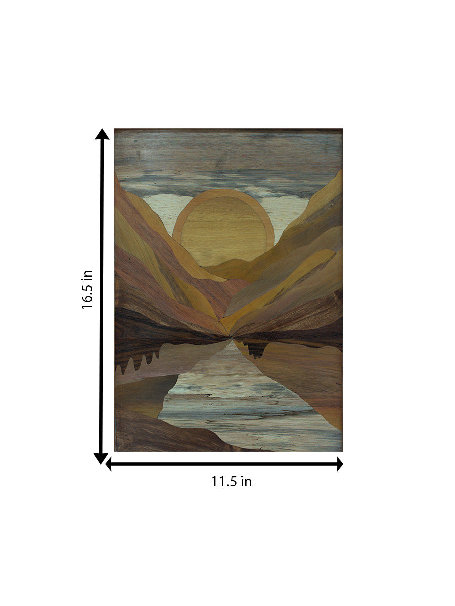 Landscape Painting In Mysore Wood Inlay